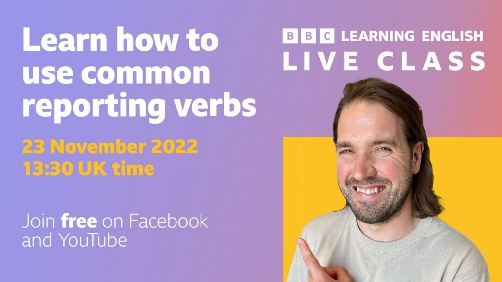 Live English Class: Common reporting verbs – SamSmithEnglish – English ...